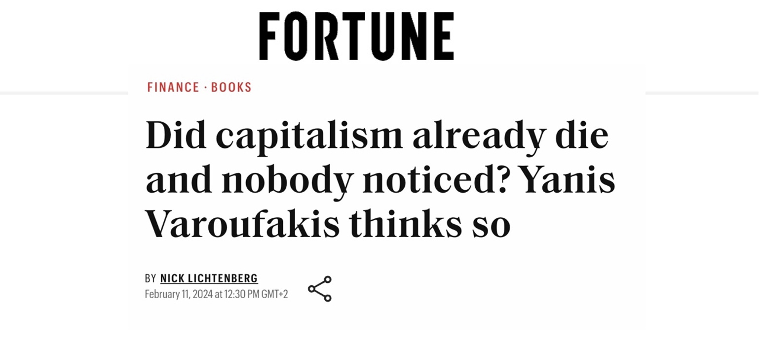 FORTUNE Magazine's Nick Lichtenberg reviews my TECHNOFEUDALISM - Yanis ...